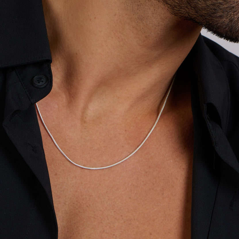 Men Chains - Stylish Snake Silver Chain for Every Occasion
